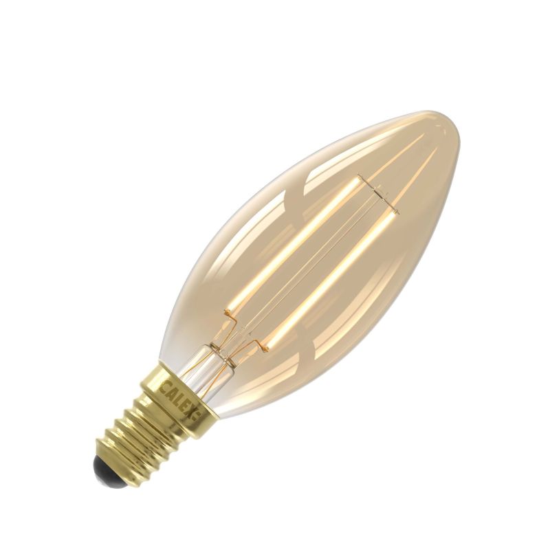 Calex | LED filament | Kleine fitting E14 | B35 Kaars | Goud | 3.5W