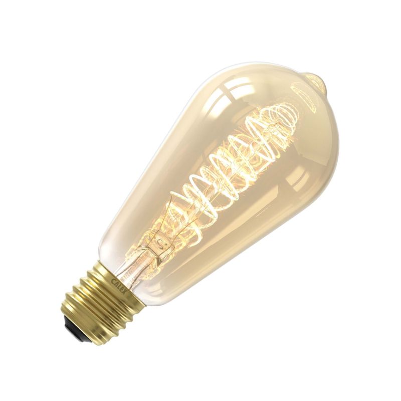 Calex | LED filament | Grote fitting E27 | Rustiek ST64 | Goud | 5.5W